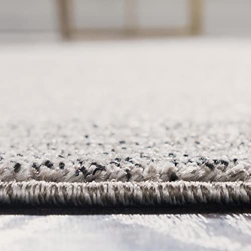 Unique Loom Del Mar Collection Area Rug - Abigail (2' 7" x 10' Runner, Light Gray/ Black)