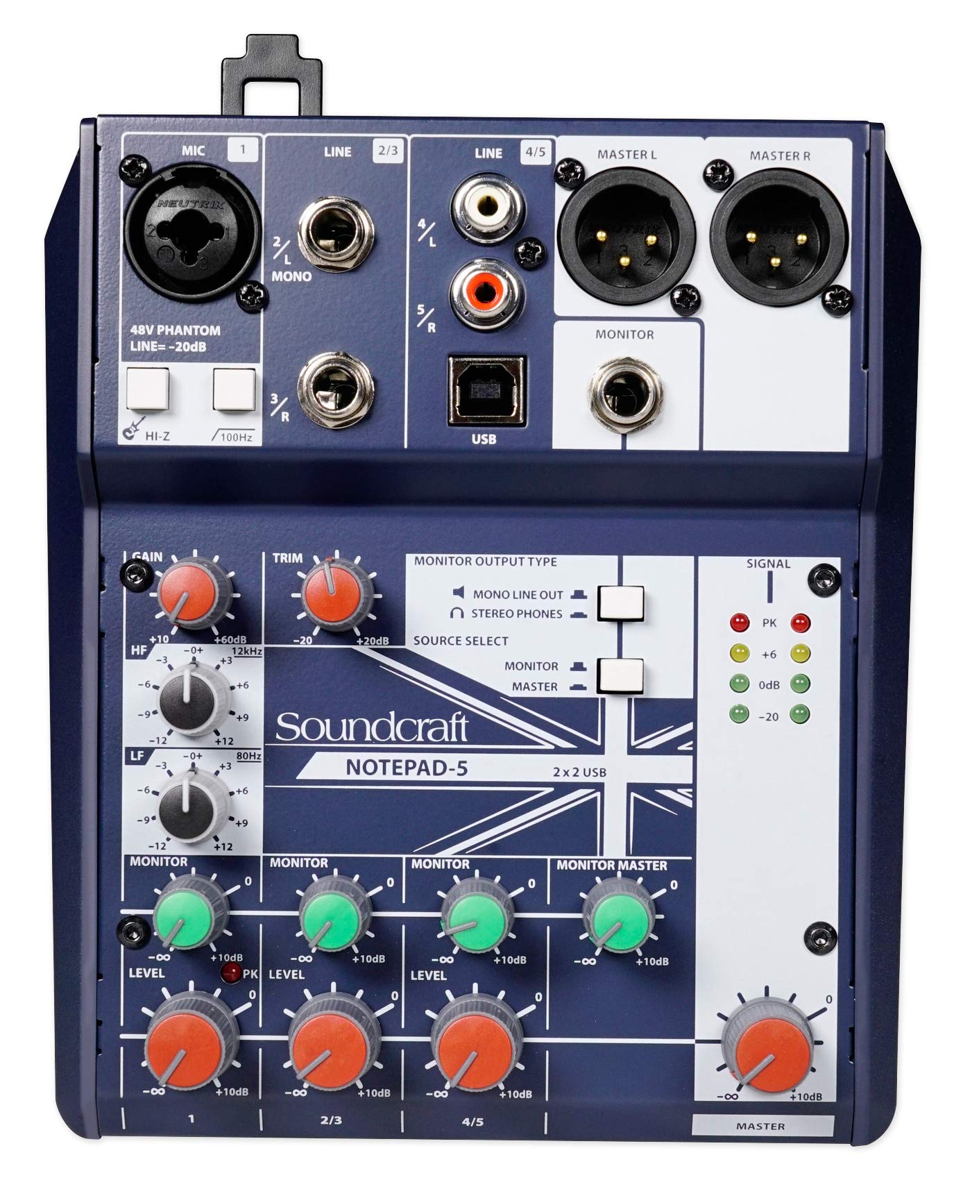 Soundcraft Notepad-5 Channel Podcast Mixer Podcasting Interface Bundle with Rockville PRO-M50 Studio Headphones, RMC-XLR Handheld Wired Mic and RTMS21 Desktop Tripod Mic Stand with Pop Filter