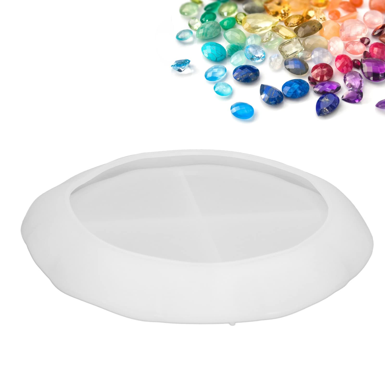 DEPILA DIY Resin Molds, Irregular Shape Thicken Soft Transparent Durable Wearable Silicone Resin Mold for Epoxy Resin Home Dish (Color : Round)
