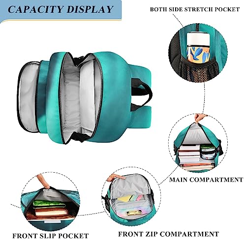 Glaphy Aurora Borealis Galaxy Mountain Backpack, School Bag Lightweight Laptop Backpack Students Travel Daypack with Reflective Stripes