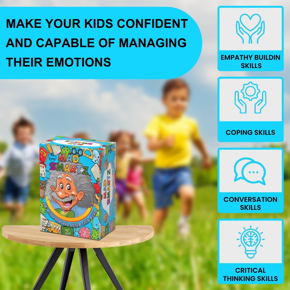MAD SMARTZ: Social Skills & Anger Management Card Game β Teaches Interpersonal Skills & Emotional Regulation. Autism & ADHD Learning Tool; Educational Therapy Game for Counseling Kids/Teens; CBT Tool