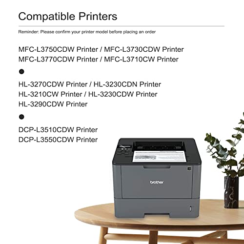 ISHIEY (2BK+1C+1M+1Y, 5-Pack) Compatible Toner Cartridge Replacement for Brother TN227 TN-227 TN-227BK TN223 TN-223BK MFC-L3770CDW MFC-L3710CW MFC-L3750CDW HL-L3210CW HL-L3290CDW HL-L3230CDW Printer