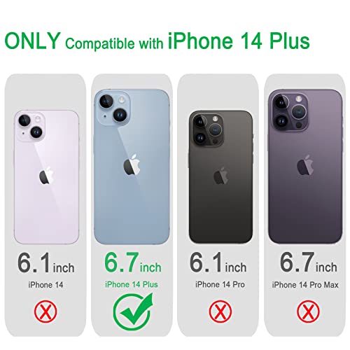 JJGoo Compatible with iPhone 14 Plus Case, Clear Glitter Sparkle Soft TPU Anti-Scratch Shockproof Protective Phone Bumper, Women Girls Cute Slim Bling Sparkly Phone Case for iPhone 14 Plus
