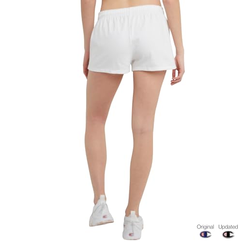 Champion, Soft, Comfortable Practice Shorts for Women, 3.5", White, Small