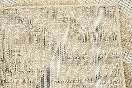 Unique Loom Outdoor Botanical Collection Area Rug - Orlando (5' 1" x 8' Rectangle, Beige/ Cream)