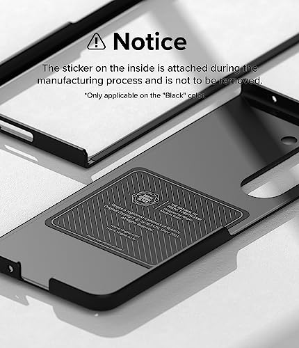Ringke Slim [Minimalist Fit] Compatible with Samsung Galaxy Z Fold 5 Case for Women and Men, Simple Modern Sleek Design, Protective Sturdy Solid 5G Cover with Lanyard Hole - Black