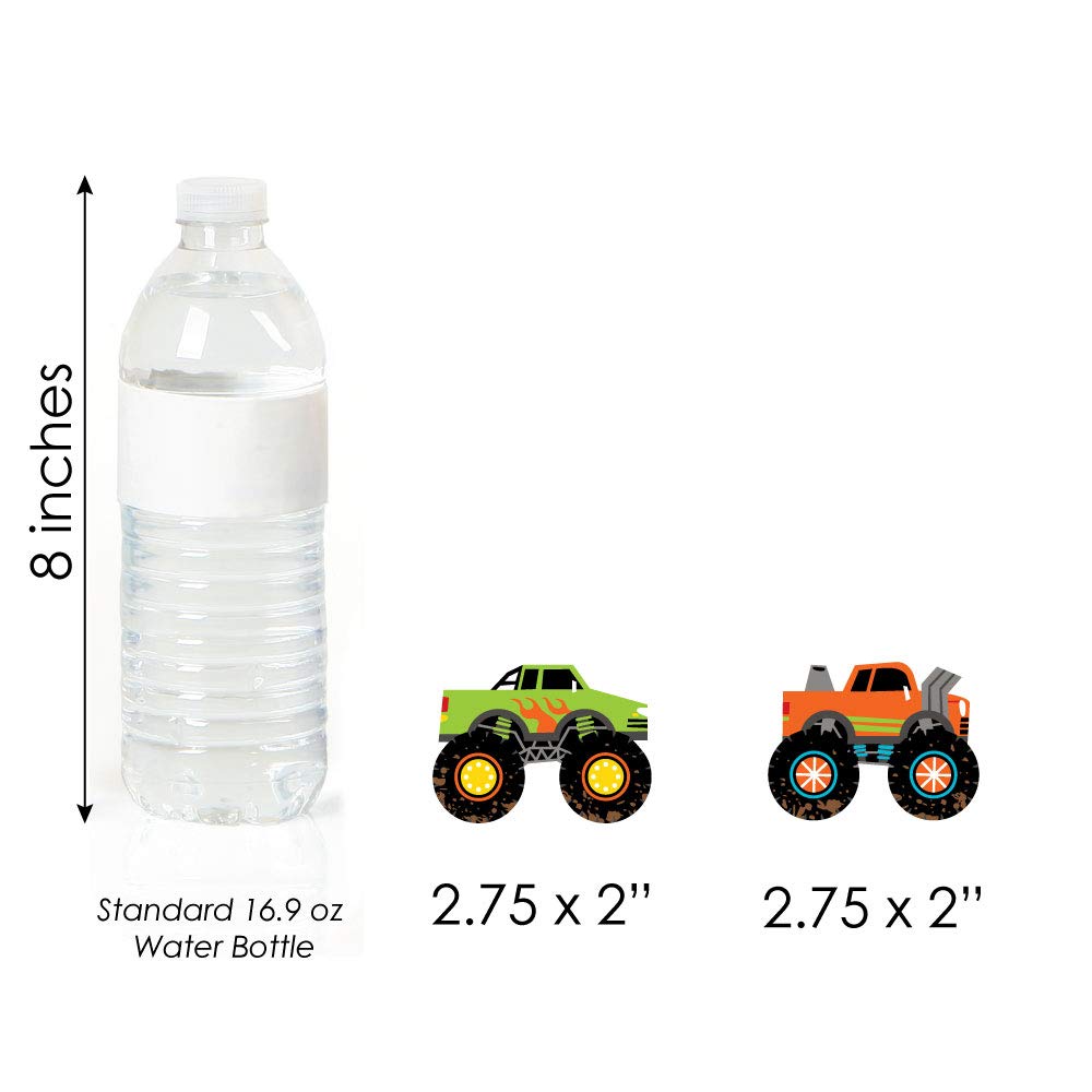 Big Dot of Happiness Smash and Crash - Monster Truck - DIY Shaped Boy Birthday Party Cut-Outs - 24 Count