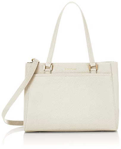 Patrick Cox PXLHKCH2 Tote Bag, Shoulder Bag, Shape, Saffiano Embossed Leather, A4 Just Size, Lightweight, 2-Way, Long Shoulder, White