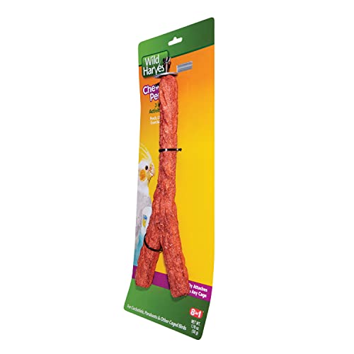 Wild Harvest Chewable Perch, 1.76 Ounce, Activity Toy and Treat for Cockatiels and Parakeets