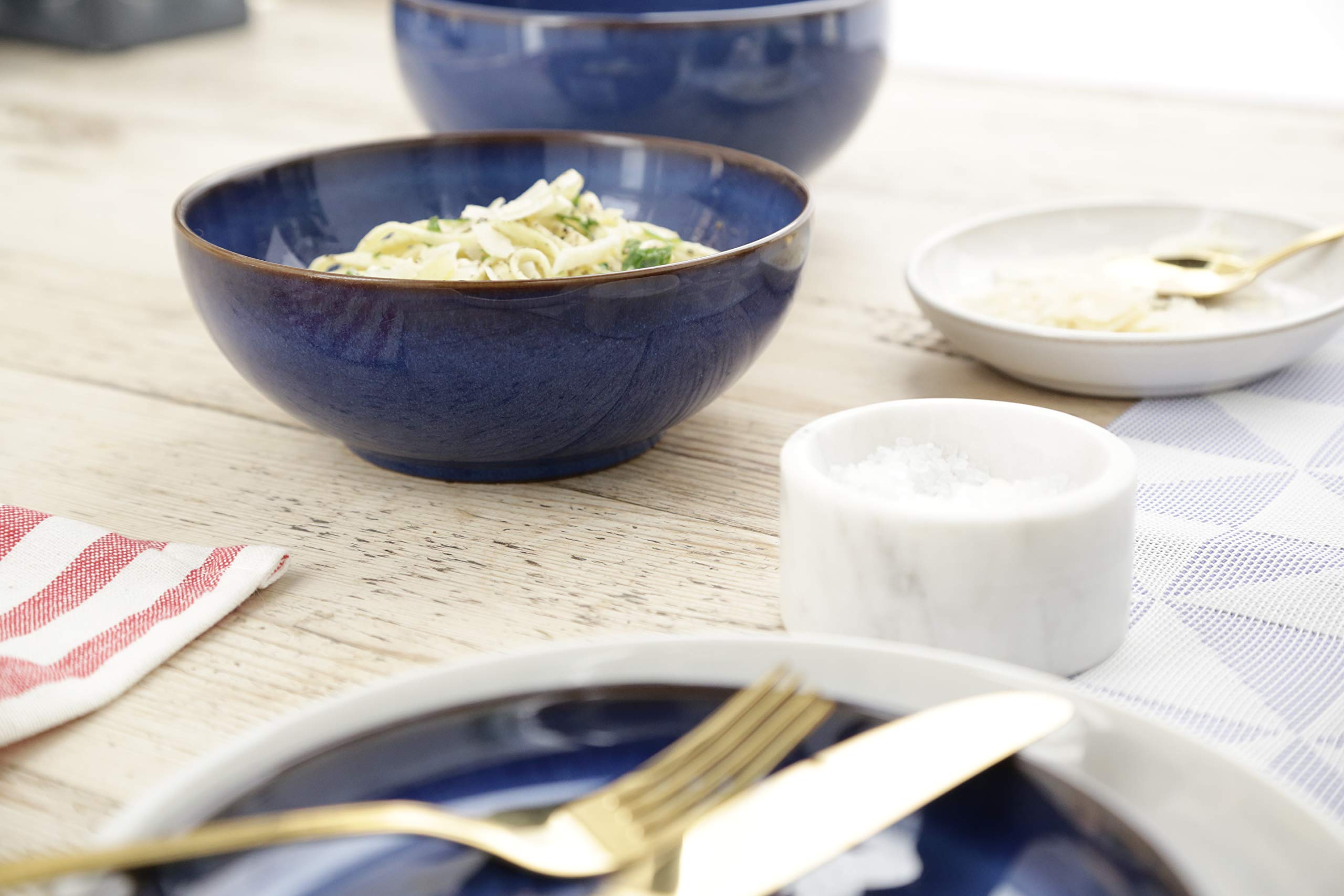 Denby Imperial Set of 4 Coupe Cereal Bowl Set, One size, cobalt blue