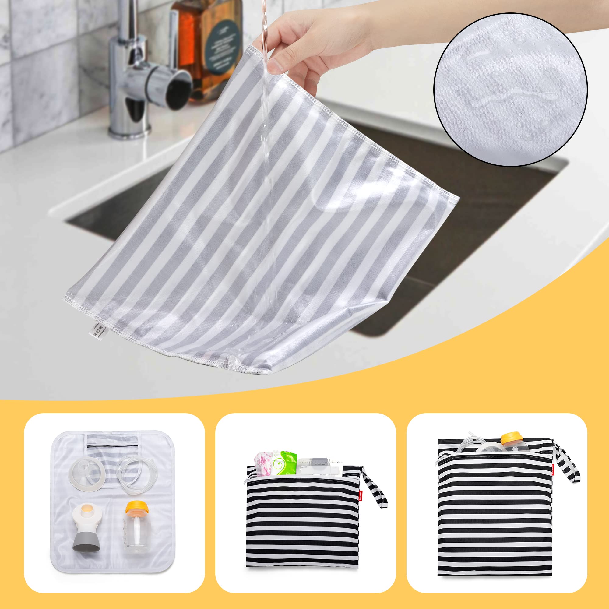 Damero Wearable Breast Pump Bag with 2PCS Wet Bag and A Mat Compatible with Wearable Breast Pump and Parts, Bag Only