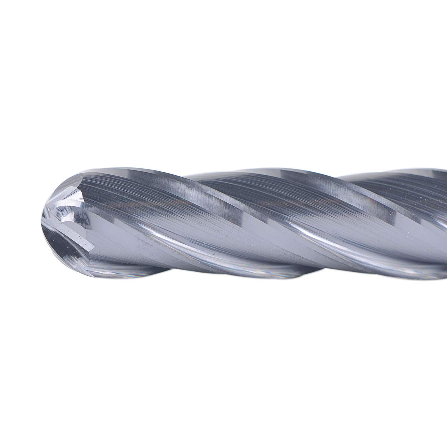 SpeTool 4 Flutes Ball Nose End Mill Solid Carbide CNC Router Bits 1/4 Inch Shank with 3 Inch Long Spiral Milling Tool