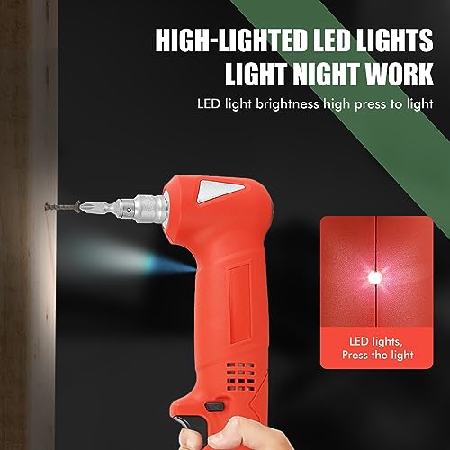 gangqiao Cordless Electric Ratchet Wrench, 90° Angular Impact 3/8 inch 88.5Ft-lbs 2100 RPM 26V Power Ratchet Wrench Kit w/ 2-Pack 3.0Ah Lithium-Ion Batteries 30-Min Fast Charge Variable Speed Trigger