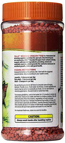 Zilla Bearded Dragon Extruded Food Pellets 6.5 Ounces