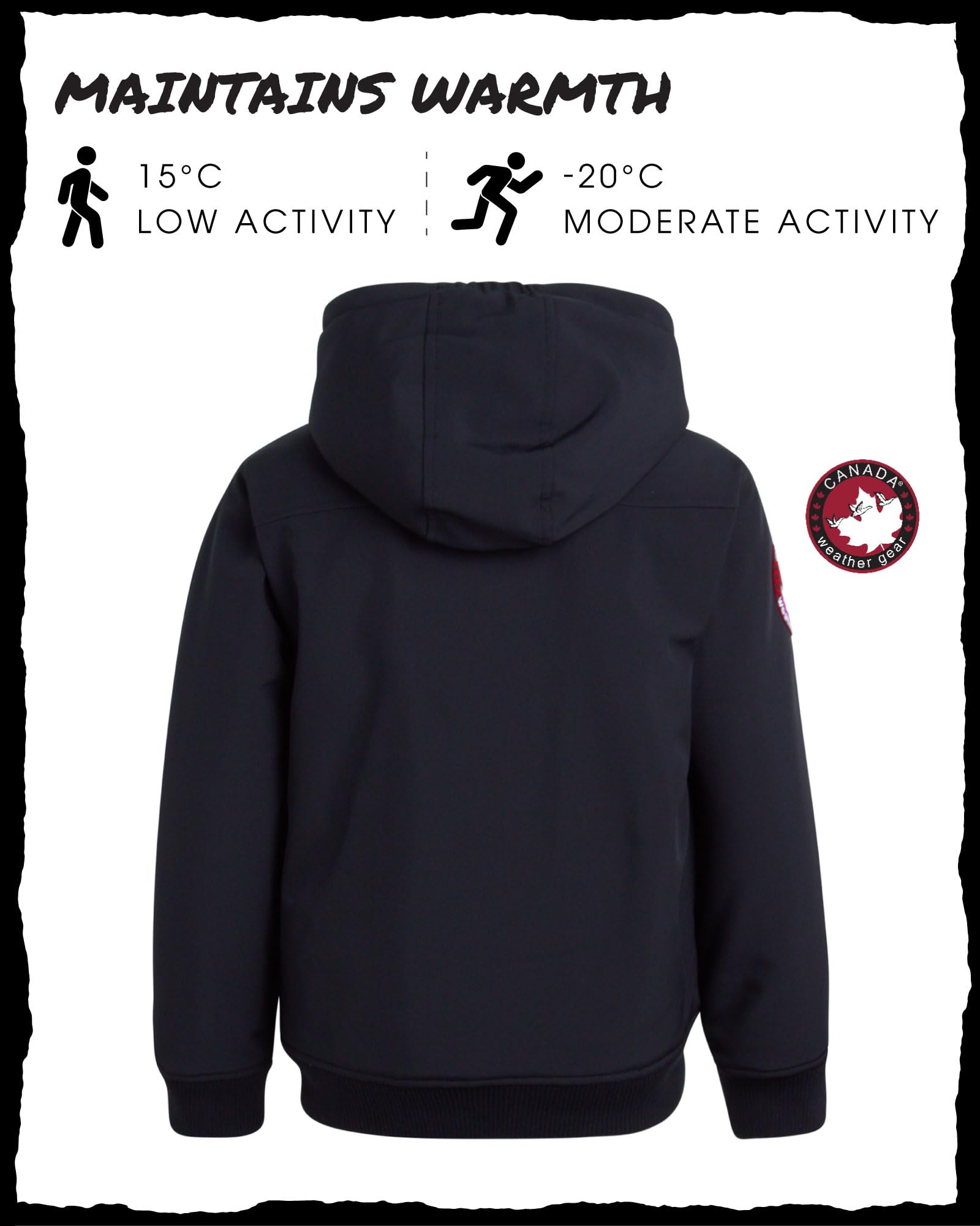 CANADA WEATHER GEAR Boys Winter Jacket - Heavyweight Softshell Bomber Parka Ski Coat (8-20), Size 10-12, Black