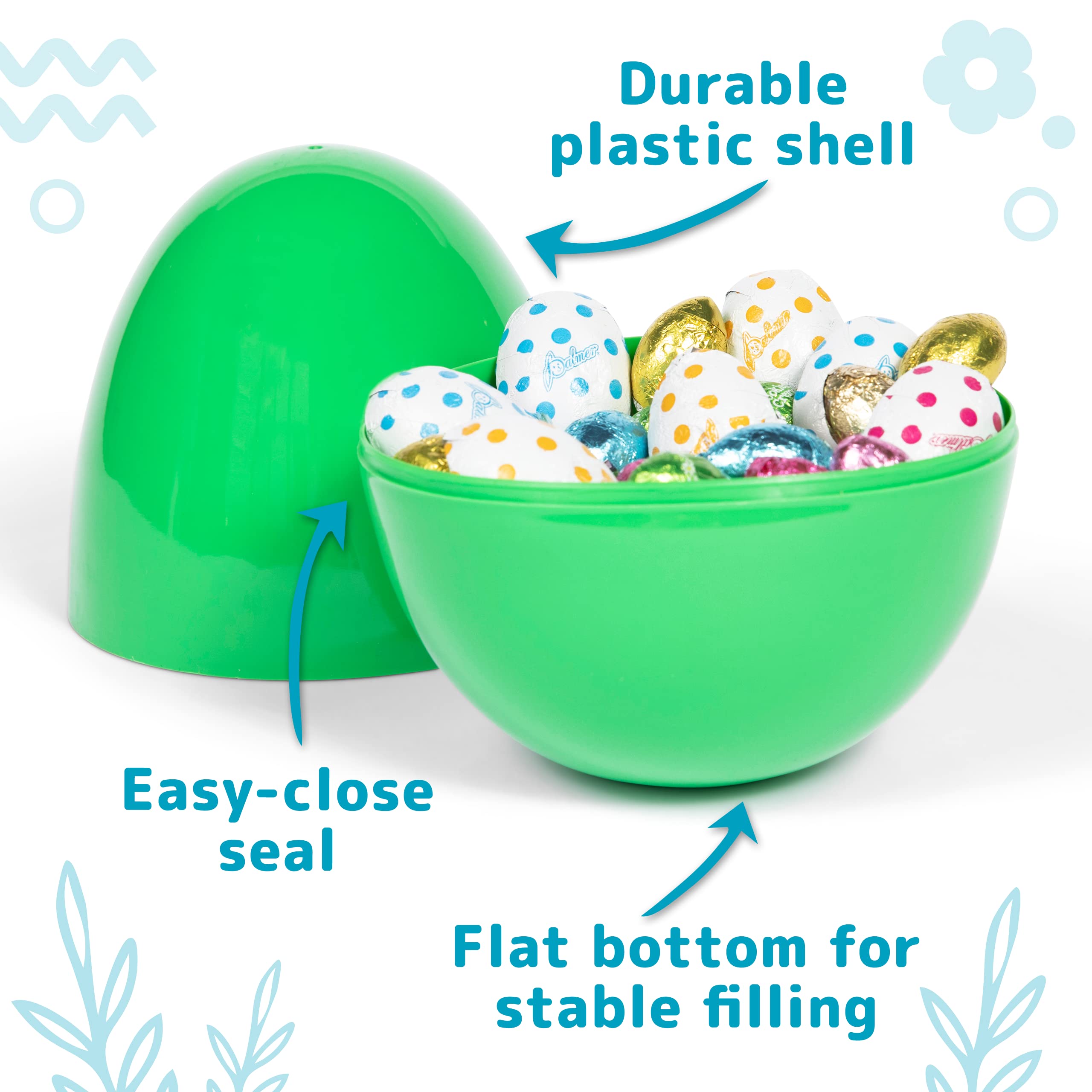 Prextex 3.5β Unfilled Easter Eggs Empty, 36 pcs - Empty Plastic Eggs Fillable with Candy, Presents for Toy Basket - Easter Decorations, Toy Egg Basket - Boys and Girls