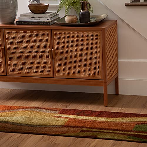 Mohawk Home New Wave Picasso Wine Abstract Runner Area Rug, 2'x5', Multi