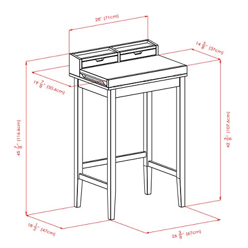 Winsome Brighton High Desk with 2-Drawer, Brown
