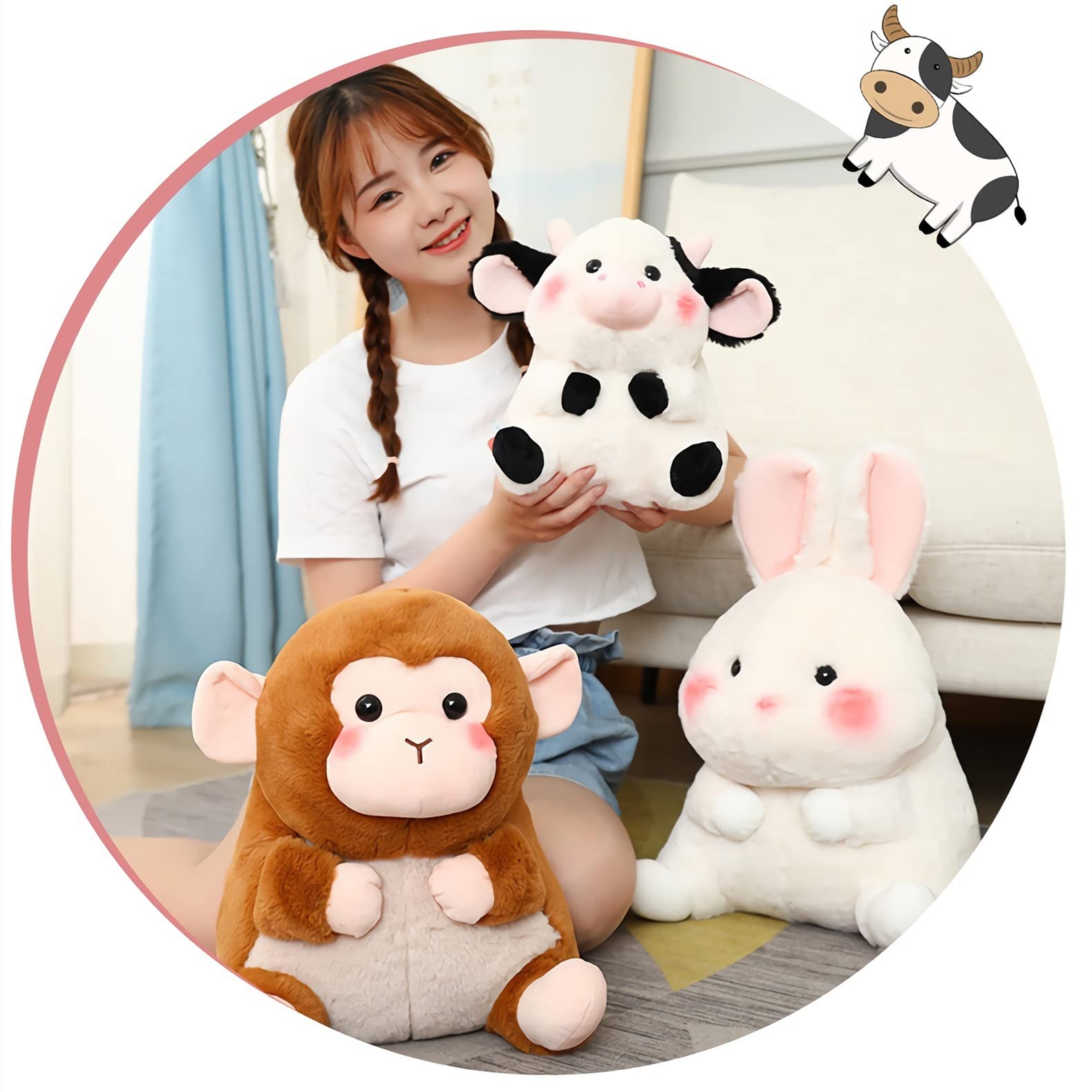 CHDGIOHA 2024 Easter Bunny Plush Toys, Cute Rabbit Soft Stuffed Animals, Easter Birthday White Bunny Plush Pillows, Plush Bunny Toy for Kids (Large Bunny 15.7'')