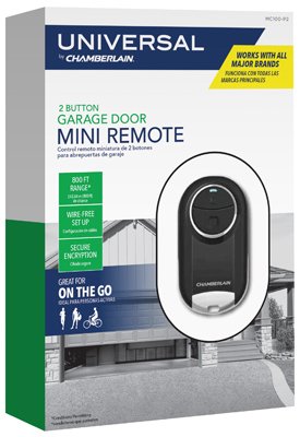 Chamberlain 956EV 3-Button Garage Keychain Remote Control, 1 Pack & MC100-P2 Universal Mini Garage Door Remote, Plain
