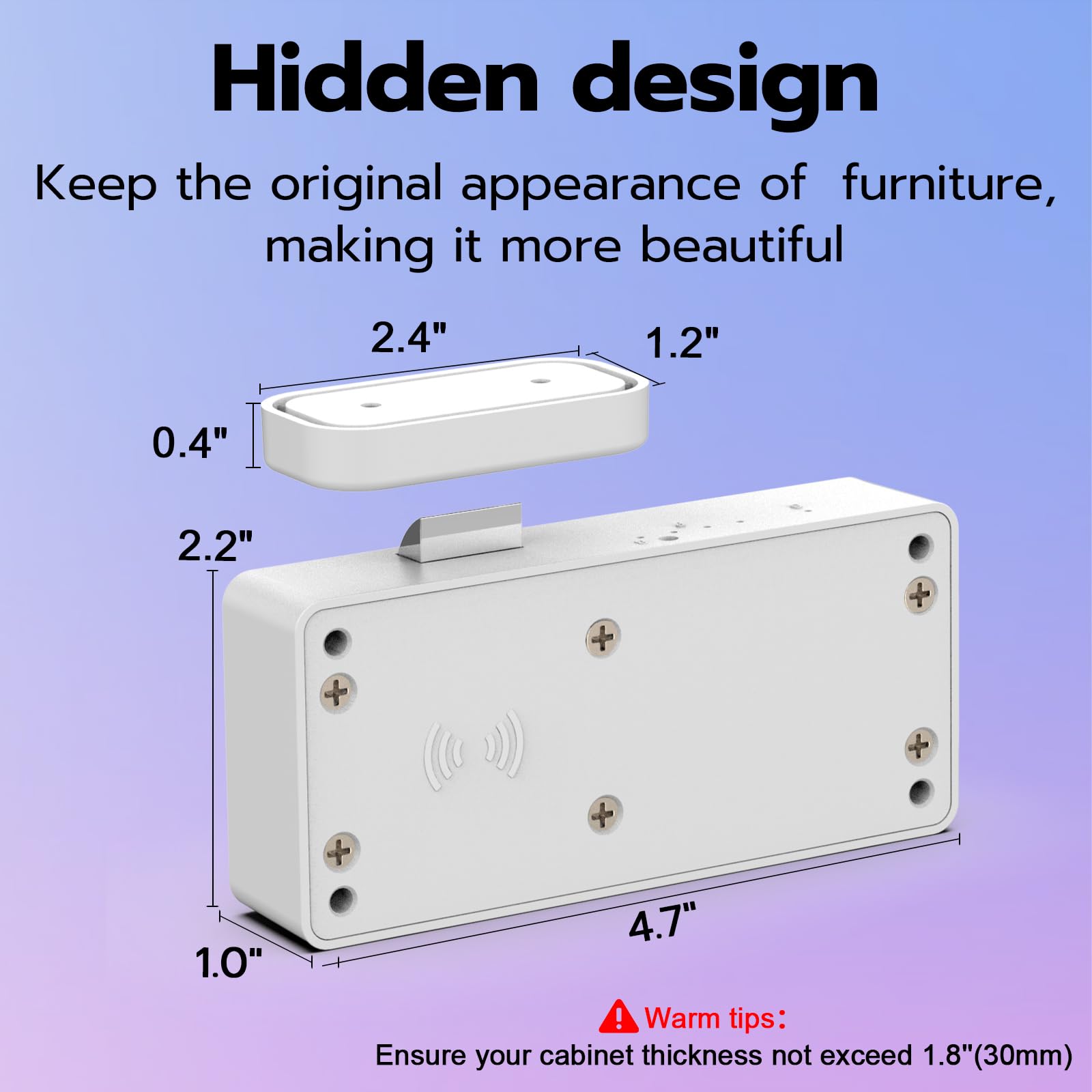 Cabinet Lock, Dhiedas RFID Hidden Smart Cabinet Lock Bluetooth Electronic Cabinet Lock DIY Child Safety Lock for Liquor Cabinet Drawer Locker Cupboard Concealment Furniture