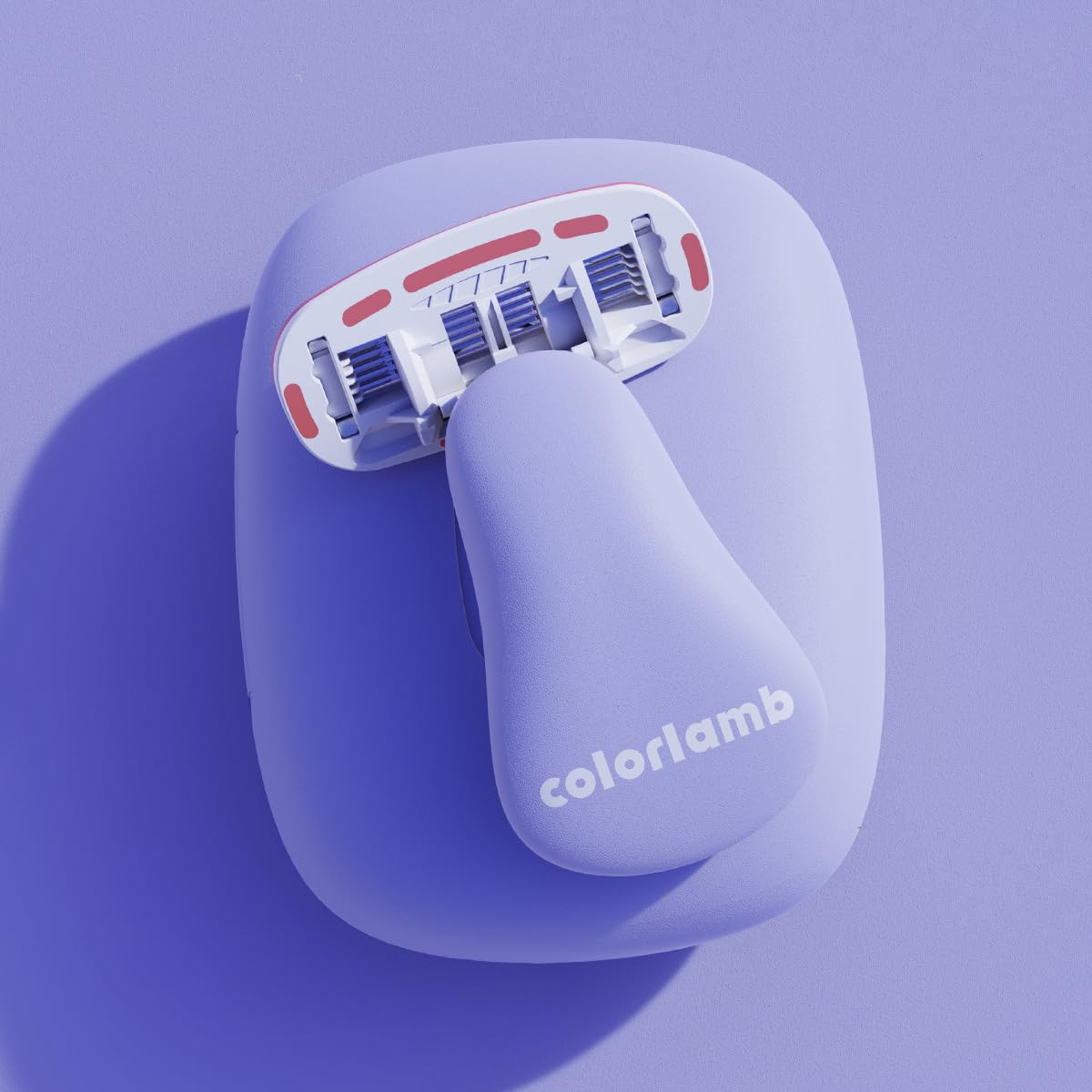 Colorlamb Portable Women Razor Set Cute Shell Manual Shaver for Bikini Leg Hair Private Body with 2 Pieces 5 Layer Blades Skin Care Refills (Violet)