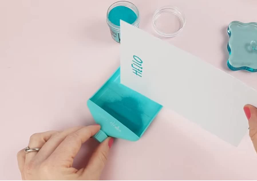 Craftelier - Rigid Tray for Glitter, Embossing Powders and Glitter | Ideal for Decorating Scrapbooking and Craft Projects | Includes Screw Cap | Turquoise Colour - Size 10,7 x 7 cm