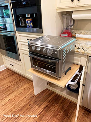 Wood Technology Kitchen Appliance Lift, White, with Self-locking Spring Mechanism for Heavy Appliance Storage and Space Savings