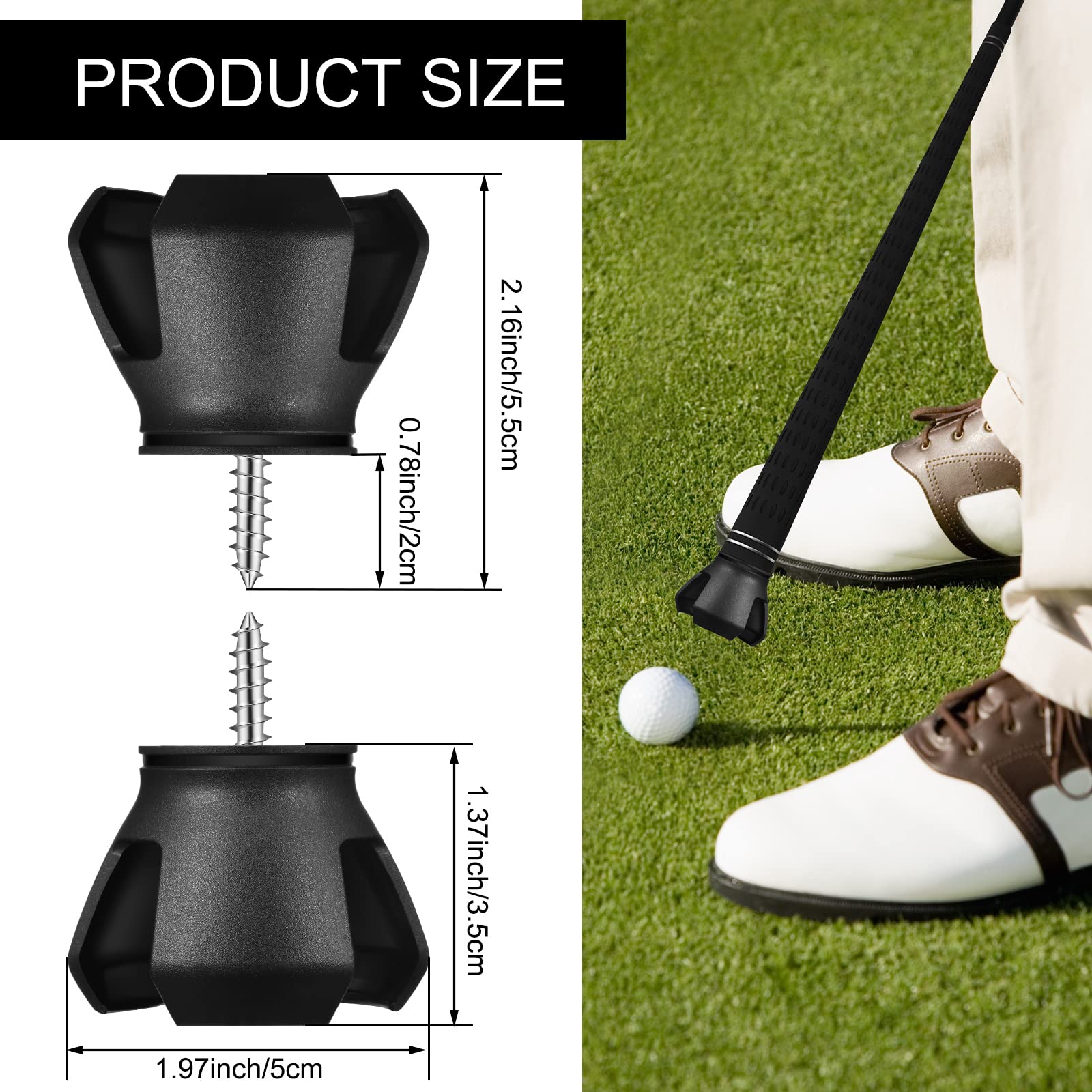 Deekin 6 Pcs Golf Ball Retriever Lightweight Back Saver Suction Cup and 3 Prongs Ball Grabber for Putter Golf Picking Accessories Golfer Gifts