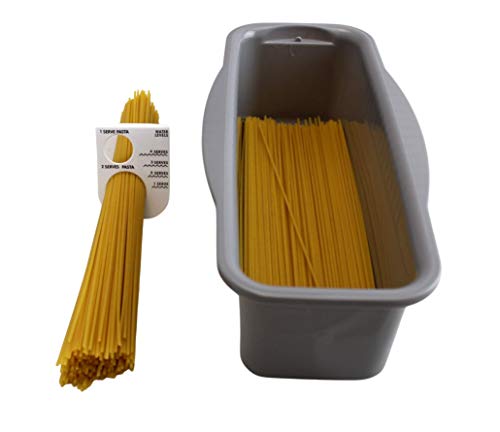Dependable Industries BPA-Free Non-Stick Microwave Pasta Cooker in Gray with Portioning Tool - Fast, Easy Meals In Minutes Cooks All Types Of Pasta