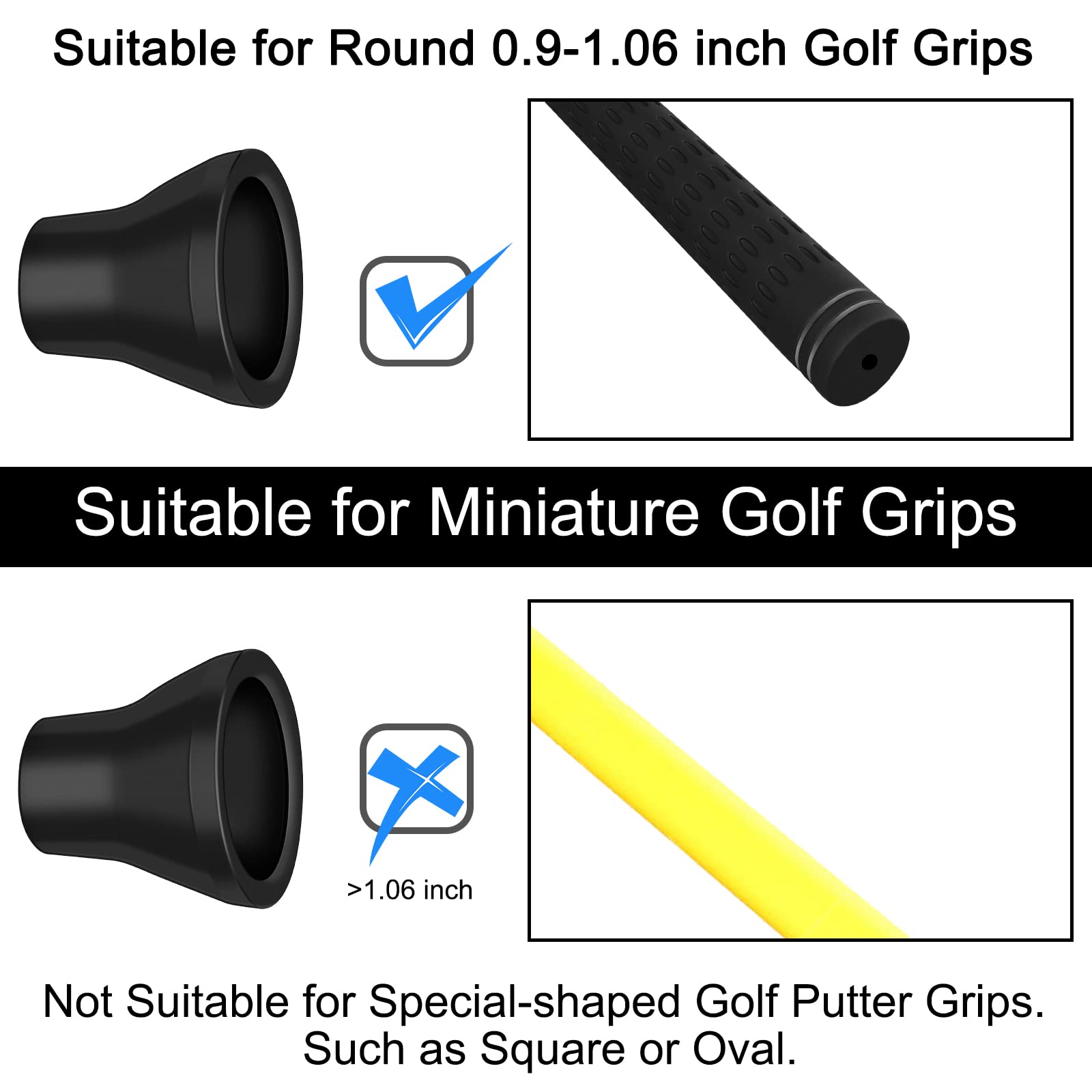 Deekin 6 Pcs Golf Ball Retriever Lightweight Back Saver Suction Cup and 3 Prongs Ball Grabber for Putter Golf Picking Accessories Golfer Gifts