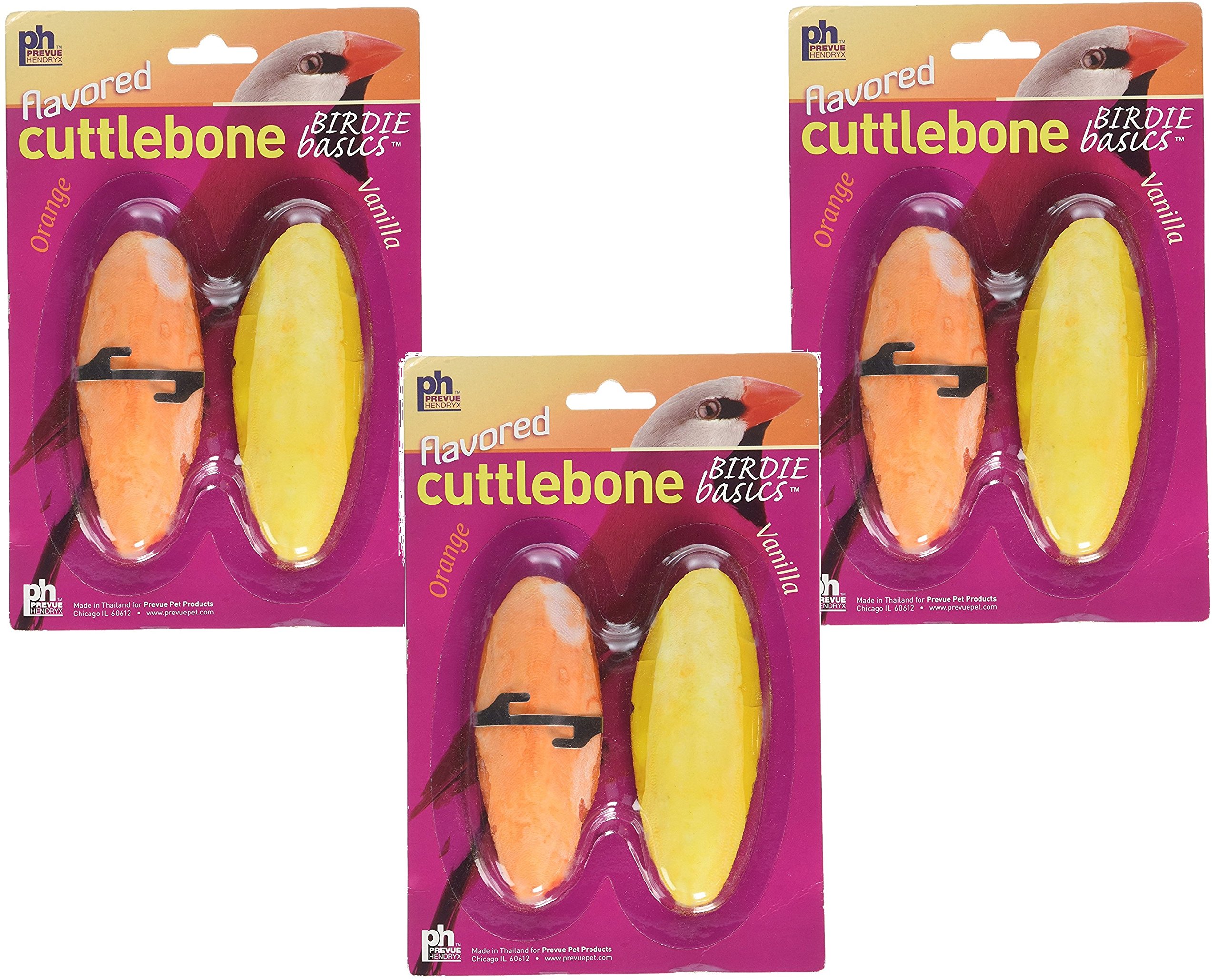 Prevue Pet Products 6-Count Birdie Basics Flavored Cuttlebones (3-Orange and 3-Vanilla)