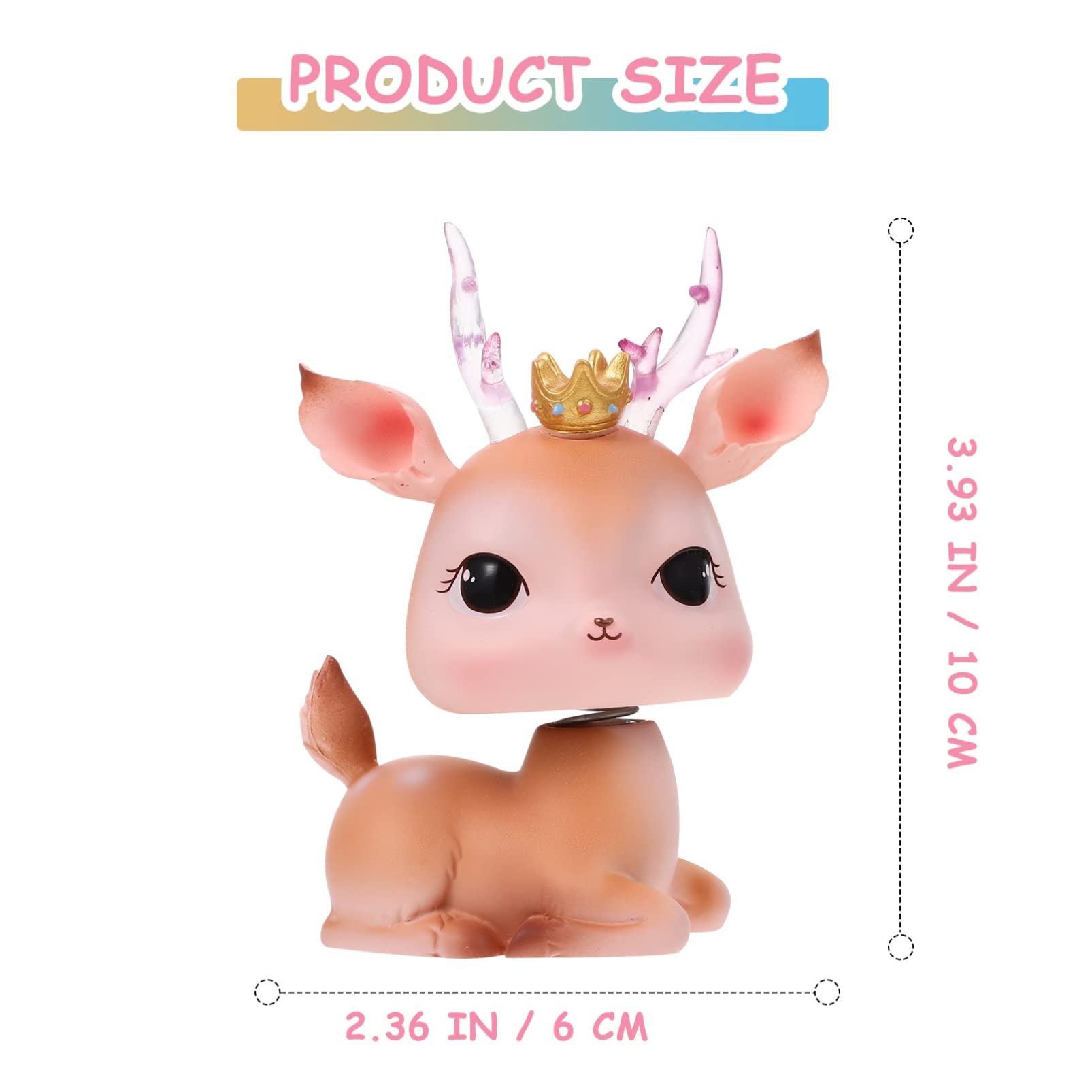 Deer Ornament Resin Deerlet Model Deerlet Decor Car Dashboard Deerlet Doll Cartoon Deerlet Model Resin Deer Adornment Car Interior Ornament Shaking Head Deerlet Statue