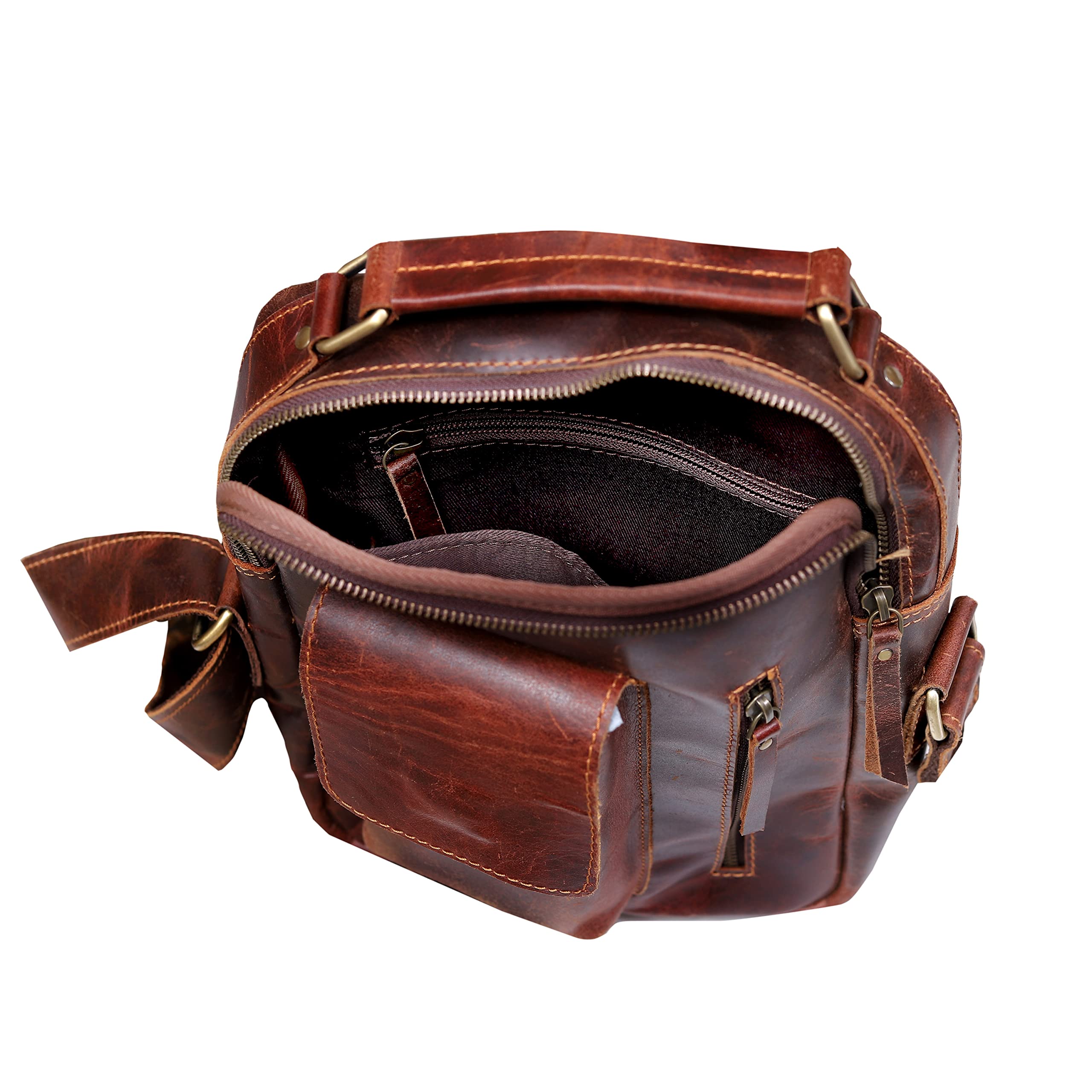 Crossbody Bags for Women - Real Leather Small Vintage Adjustable Shoulder Bag