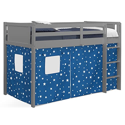 Delta Children Loft Bed Tent - Curtain Set for Twin Loft Bed (Bed Sold Separately), Blue Stars