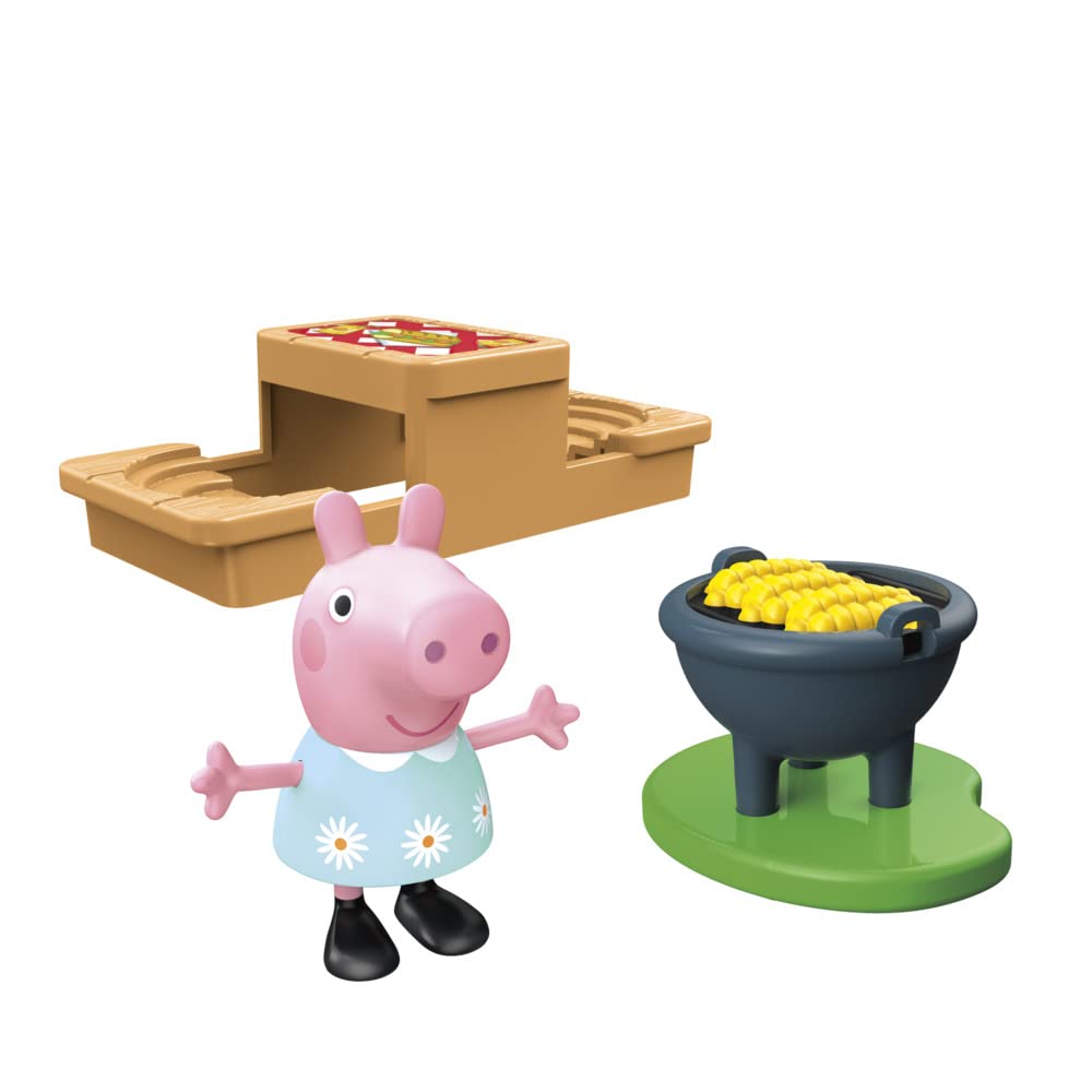 Peppa Pig Peppa's Adventures Peppa's Picnic Playset, Preschool Toy with 2 Figures and 8 Accessories, for Ages 3 and Up