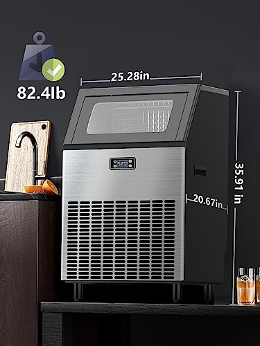 Joy Pebble Commercial Ice Machine,265 lbs/24H/11,500pcs,120pcs/Cycle,Ice Size Control,24H Timer,Ice Maker Machine Under Counter for Restaurant/Bar/Office/Home/Party