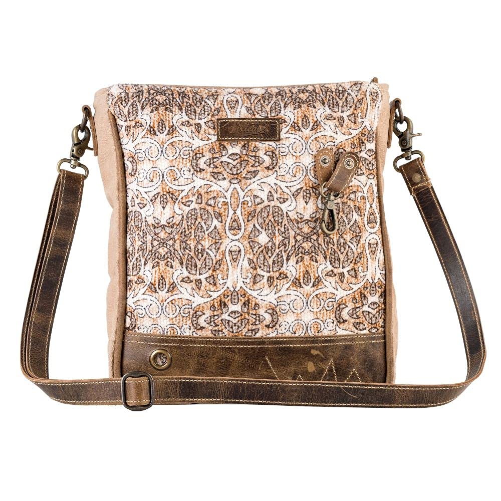 SIXTEASE Womens Shoulder Bag Vintage Style Shoulder Bags for Women - Made with Genuine Leather, Upcycled Canvas, or Hair On - Handmade, Adjustable Strap, Brass and Zinc Hardware - Ariely