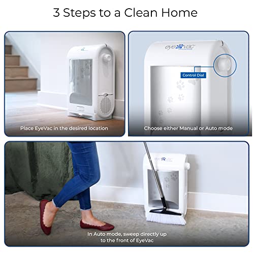 EyeVac Pet Touchless Vacuum for Pet Hair, Dust & Debris - 1400 Watts Professional Vacuum Active Infrared Sensors, High Efficiency Filtration, Bag-Less Canister (Tuxedo Black & Paw Prints)