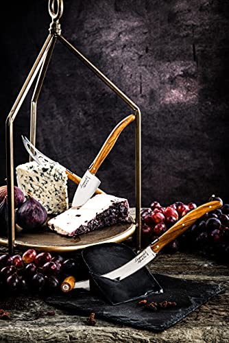 Laguiole Style de Vie Cheese knives, Luxury Line, 3 pieces, Olive Wood, in giftbox