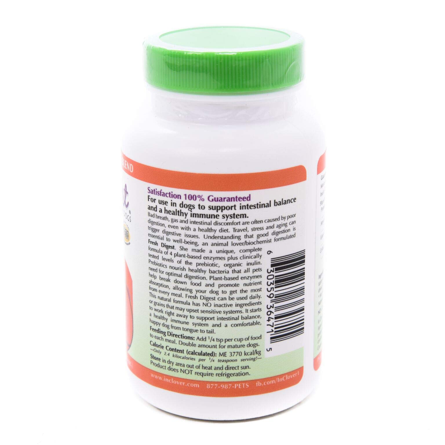 In Clover Fresh Digest Daily Digestive Aid and Immune Support Supplement for Dogs, All Natural Prebiotic and Enzyme Powder for Less Gas and Healthy Stools, Works Fast 100 gram (3.5 oz.)