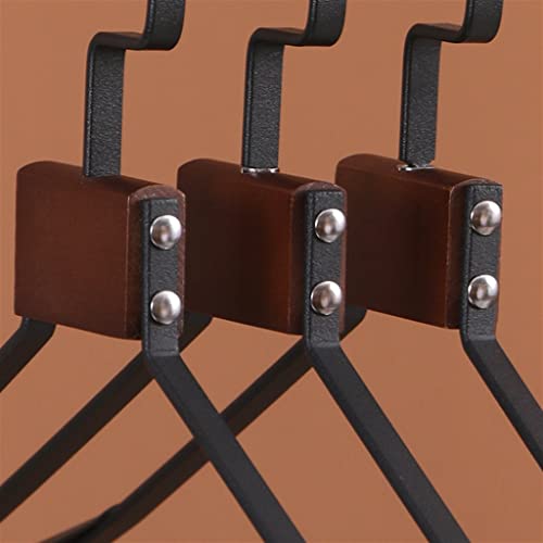 EYHLKM Iron Wood Hanger Wooden Metal Set Household Iron Wide Shoulder Hanger Beech Wardrobe Clothes Hanger