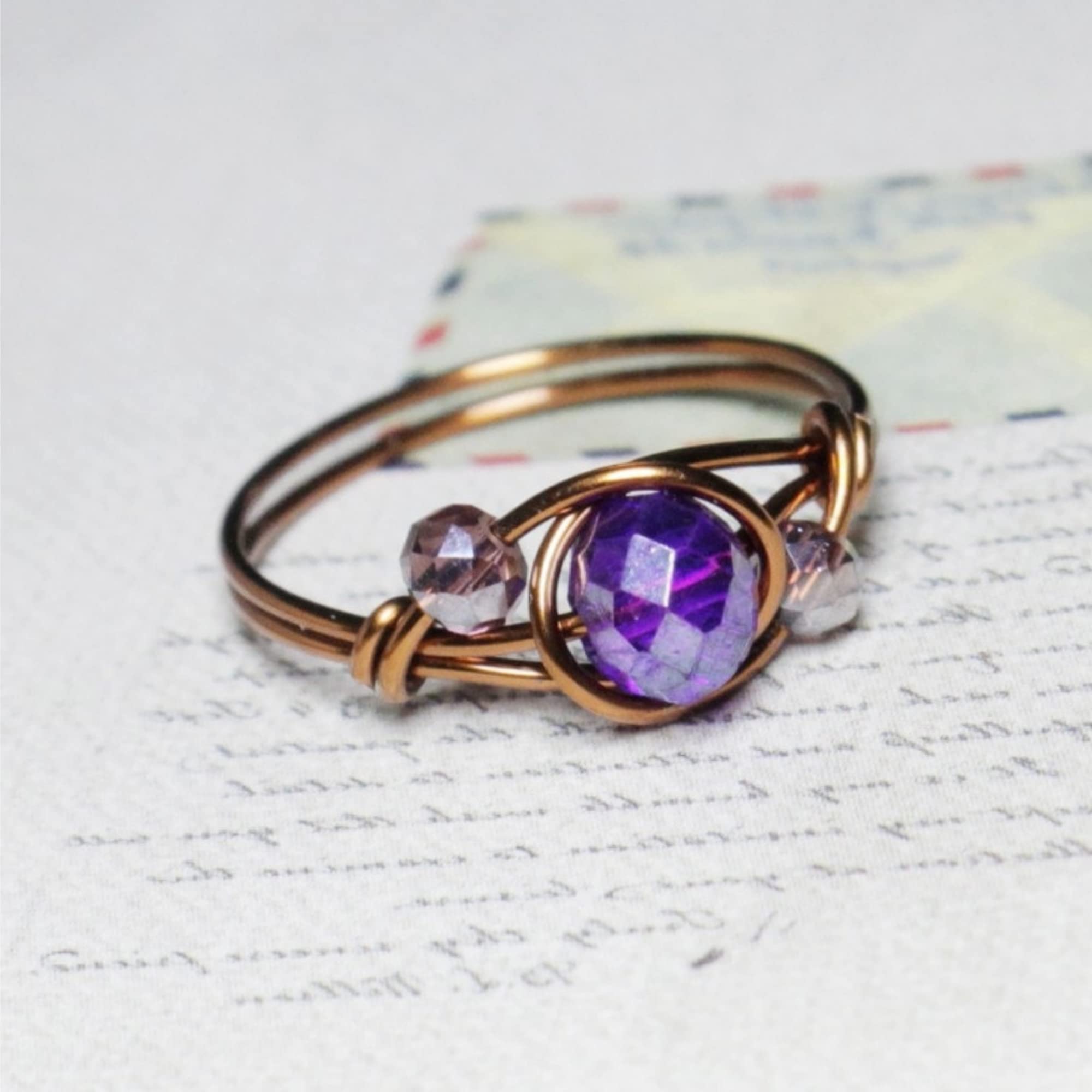 Copper Wire Rings Handmade Bronze Rings Mother's Day Gifts for Mother's Day. (8)