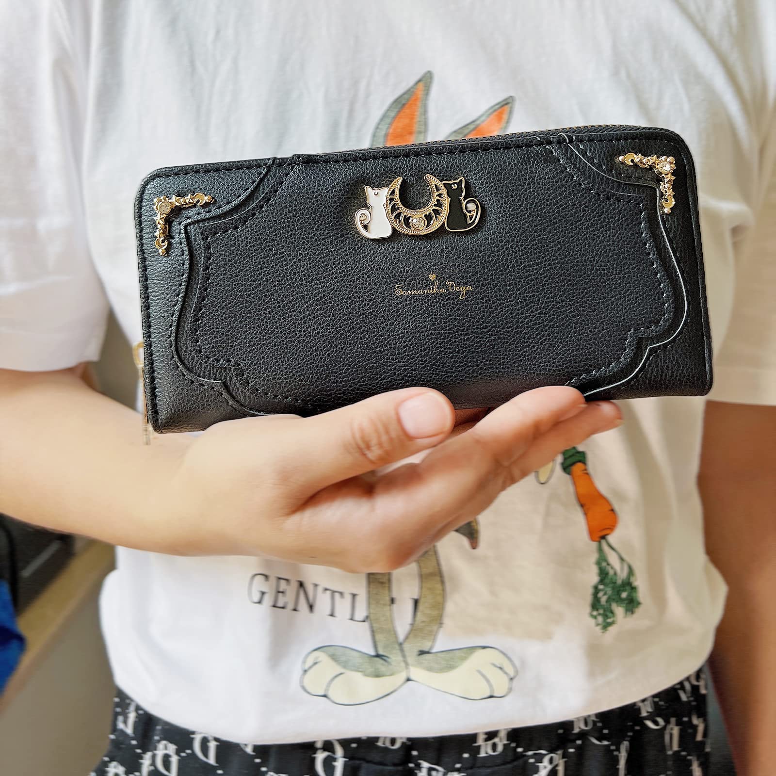 DELIHOM Anime Wallet for Girls Womens PU Leather Wallets 20th Anniversary Wallets Black Purse with Credit Card Holder
