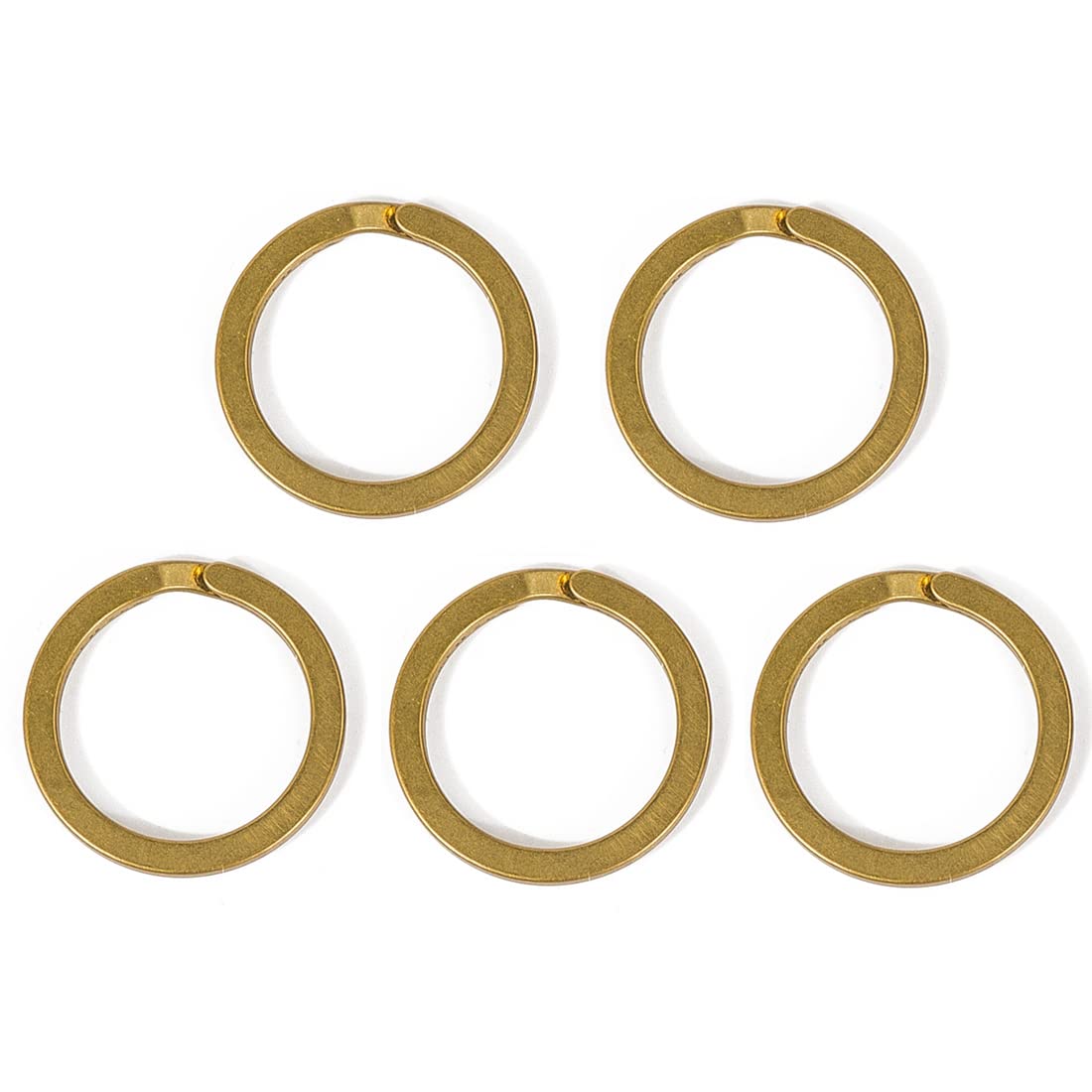 COPPERTIST.WU Mini Keyring Brass Flat 20mm - 5 Pieces Split Key Rings DIY Hardware Accessories, 0.79 * 0.11 inch