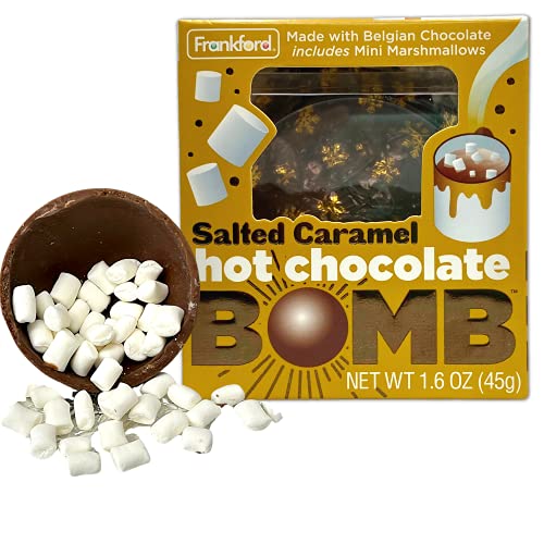 Hot Chocolate Melting Balls Assorted Flavor with Salted Caramel and Milk Mini Marshmallows Inside, Cute Candy Party Favor Pack Size, 1.6 Ounce
