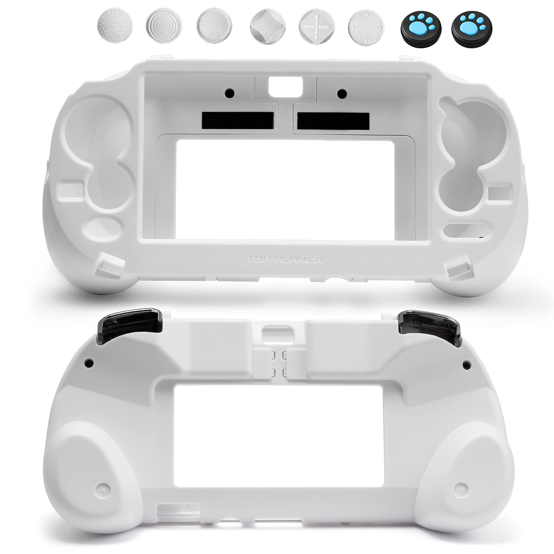 CHENLAN L2 R2 Trigger Hand Grip Shell Controller Protective Case for Playstation PS Vita 1000 (White)