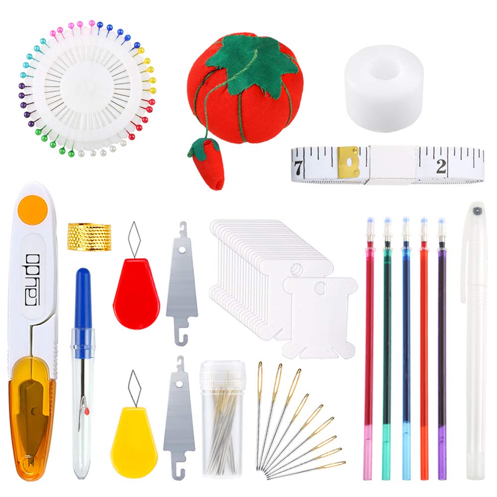 Caydo 244 Pieces Embroidery Kit with 100 Colors Threads, 40 Sewing Pins, 3 Pieces Aida Cloth, Instructions, Embroidery Hoops and Cross Stitch Tools for Adults and Kids Beginners