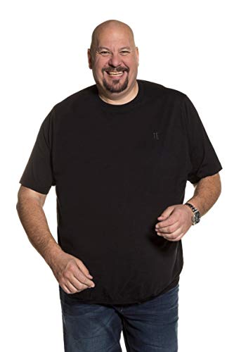 JP 1880 Menswear Big & Tall Plus Size L-8XL Stretch Hem Cotton Tee Black XXX-Large 712616130