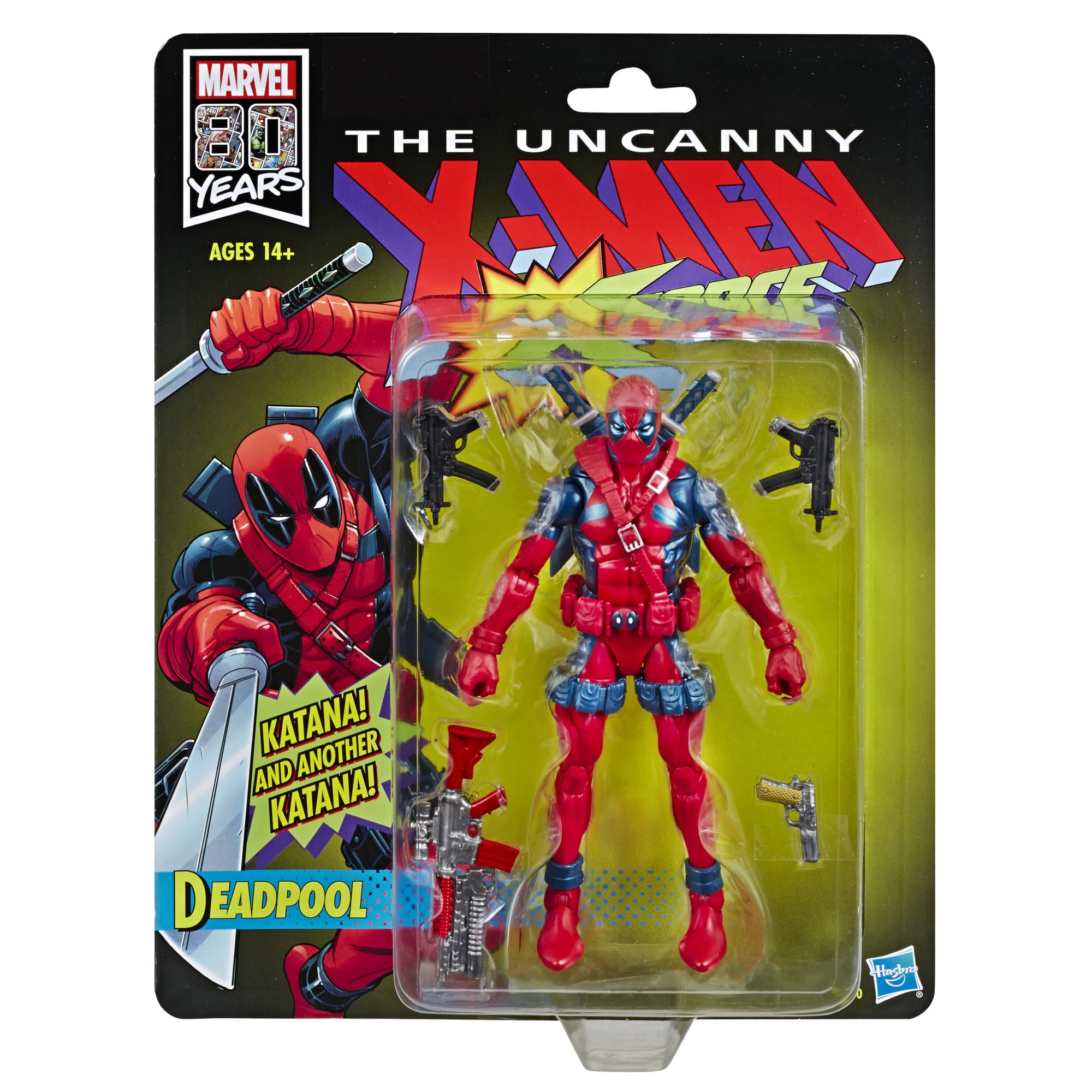 Marvel Legends Series Deadpool, Marvel Comics Uncanny X-Men X-Force Retro Collectible 6 Inch Action Figure for Adults Ages 14 and Up